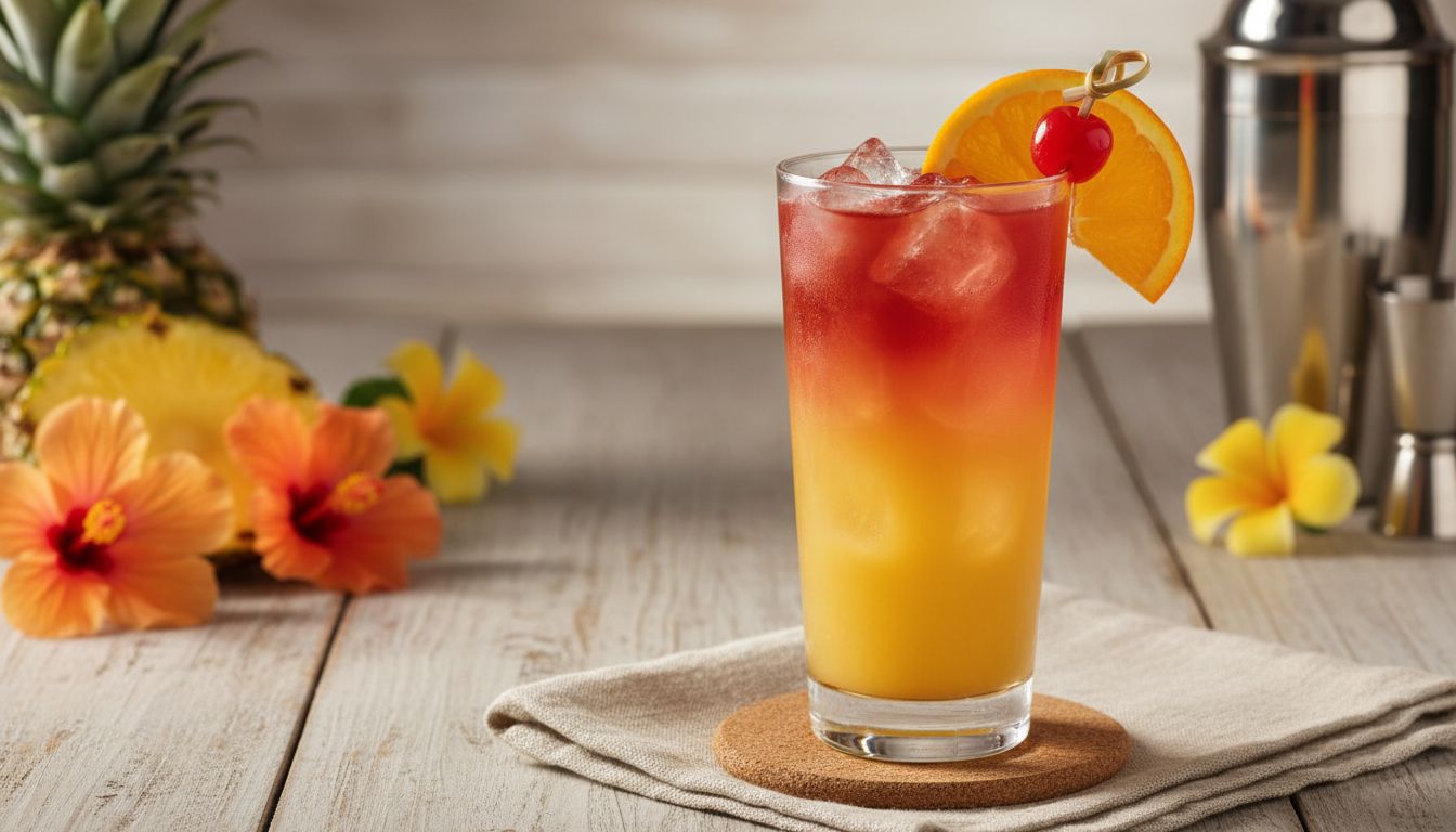 Sunset Cooler Cocktail Recipe - 🍹 Cocktail Maestro 🍹